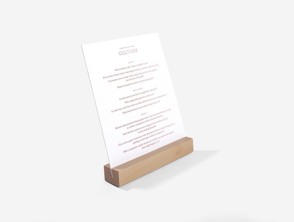 Conversation Menus - Dinner Party Questions | The School of Life
